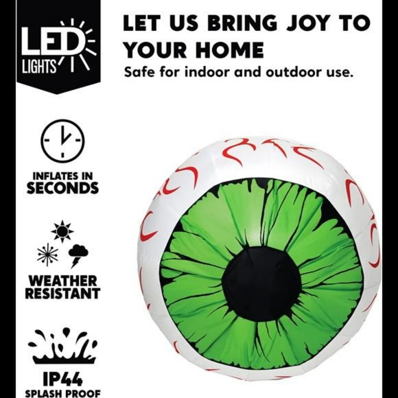 Holiday | 2 Pack Huge Halloween Inflatable Green Eyeball Led Light Up ...